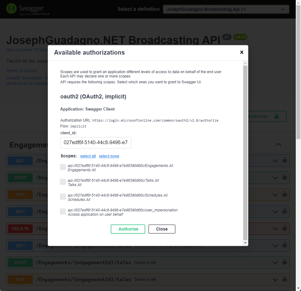 Enabling User Authentication In Swagger Using Microsoft Identity